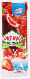 Мороженое Джемка йогуртное с клубникой и шоколадной глазурью, 57 г ...
