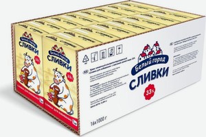 Сливки Белый Город Для взбивания стерилизованные 33%, 1000 г, тетрапак ...