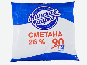 Сметана Минская марка 26%, 400 г в магазинах Санкт-Петербурга — Едадил